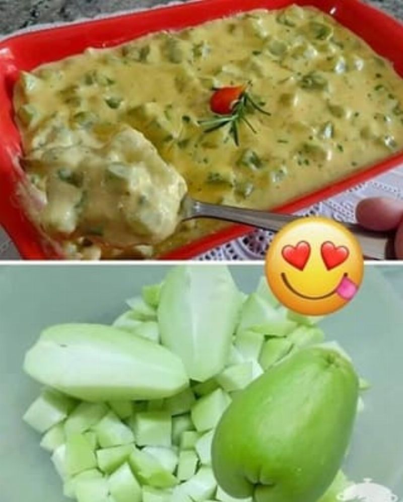 Chuchu gratinado cremoso Receita simples e muito deliciosa | Receitas ...